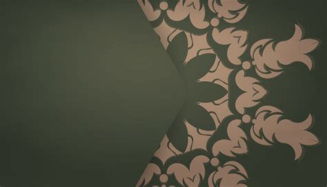 고급스러운 갈색 장식과 로고 또는 텍스트를위한 공간이있는 녹색 배경 0명에 대한 스톡 벡터 아트 및 기타 이미지 0명 대칭