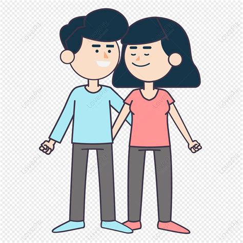 Cartoon Couple Decoration Material Pattern Chinese Couple Couple