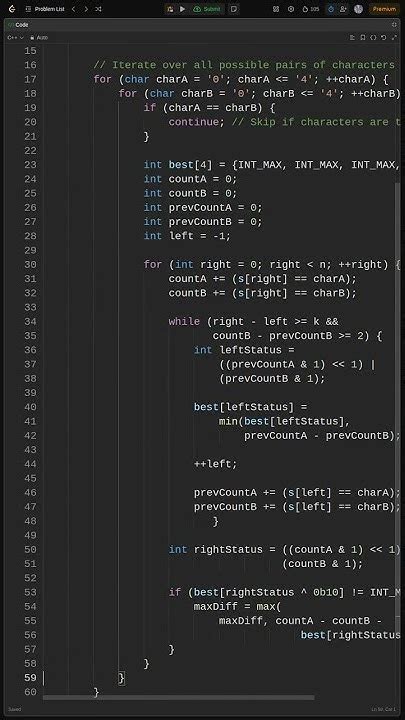🎀leetcode 3445🎀 Maximum Difference Between Even And Odd Frequency Ii