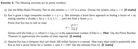 Solved Exercise 3 The Following Exercises Are On Prime Chegg Com