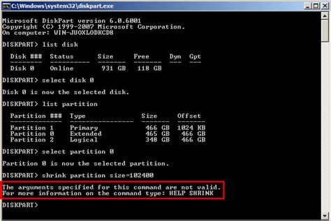 how to shrink extended partition on windows server 2008 r2