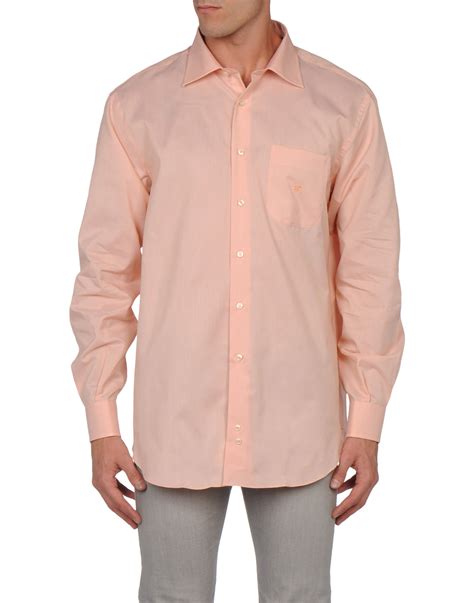 Burberry Long Sleeve Shirt In Pink For Men Rose Lyst