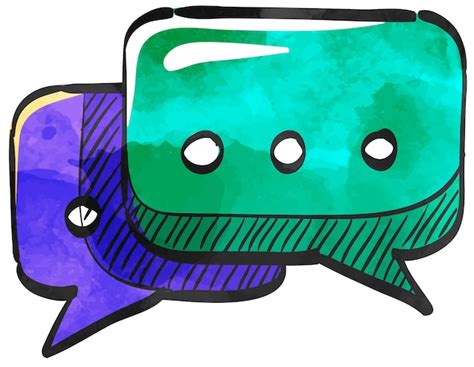 Burbujas De Chat De Icono De Estilo Acuarela Vector Premium