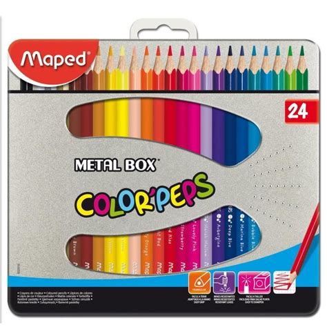 MAPED Boîte Métal de Crayons de Couleur Color peps Achat Vente crayon de couleur MAPED