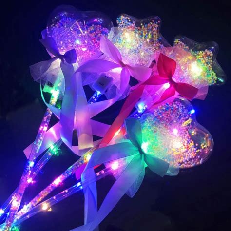81RCW Colorful Plastic Fairy Flashing Wands Cheering Stick Party