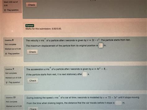 Kinematics Question 8 R Askmath
