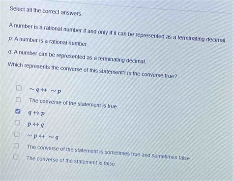 solved select all the correct answers a number is a rational number