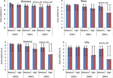 Maize Yields T Ha⁻¹ And Error Bars With Standard Deviation Due To