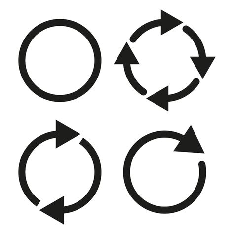 Premium Vector Circular Arrow Icons Black Simple Circles Rotation