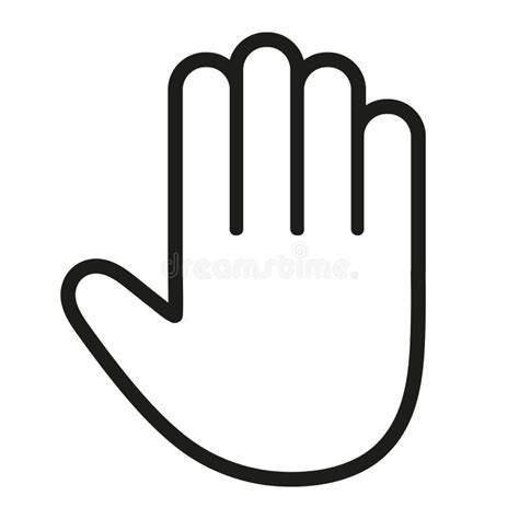 Hand Gesture Line Icon Set In Modern Geometric Style With Construction