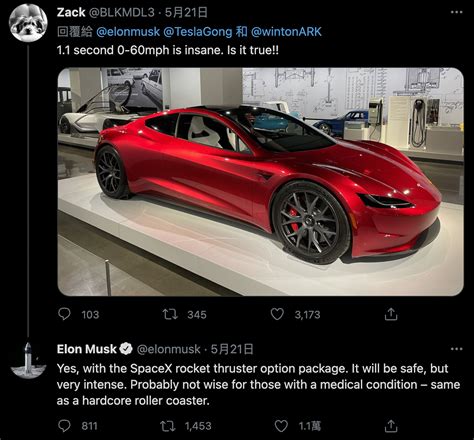 火箭黑科技置入？ Elon Musk 確認 Tesla Roadster 百公里加速 11 秒搞定 Carstuff 人車事