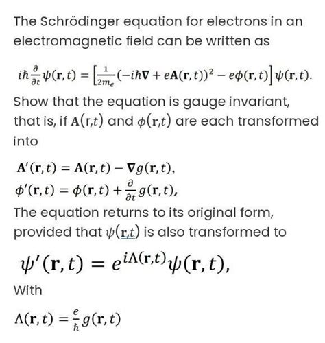 Solved The Schrödinger Equation For Electrons In An