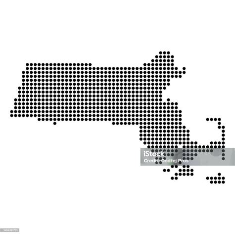 Massachusetts Map Shape United States Of America Flat Concept Icon