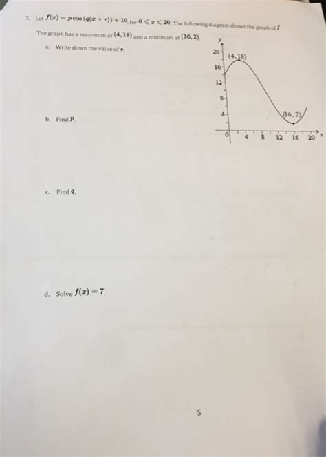 Solved Let F X P Cos Q X R For Chegg