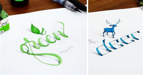 Electrical Engineer Creates 3d Calligraphy That Leaps Off The Page