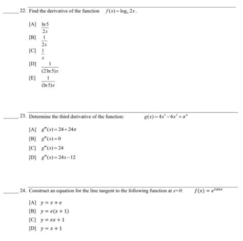 Solved Determine The Derivative Of The Function F X In Chegg