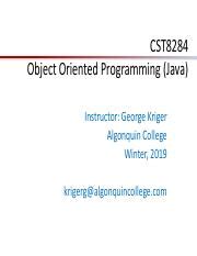 CST8284 Week1 Part1 Pdf CST8284 Object Oriented Programming Java