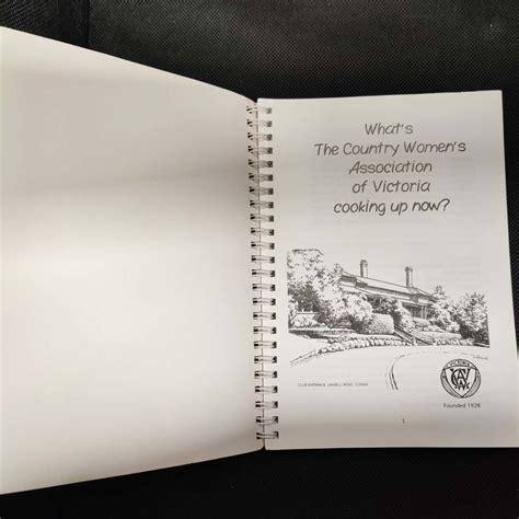 Cookery Book From The Country Womens Association Of Victoria Incorporated Cwa S