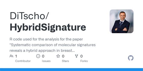 GitHub DiTscho HybridSignature R Code Used For The Analysis For The Paper Systematic