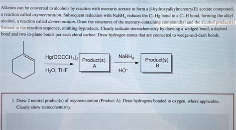 Solved Alkenes Can Be Converted To Alcohols By Reaction With
