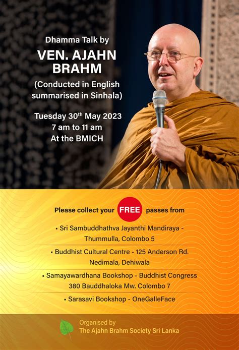 ABS Dhamma Talk Free Passes Locations Buddhist Society Of Western