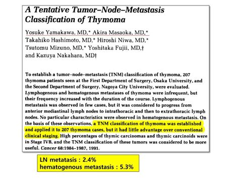 Ppt The Current Staging Systems Of Thymoma Powerpoint Presentation