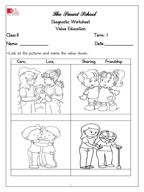Class Ii Value Education Diagnostic Worksheet Pdf