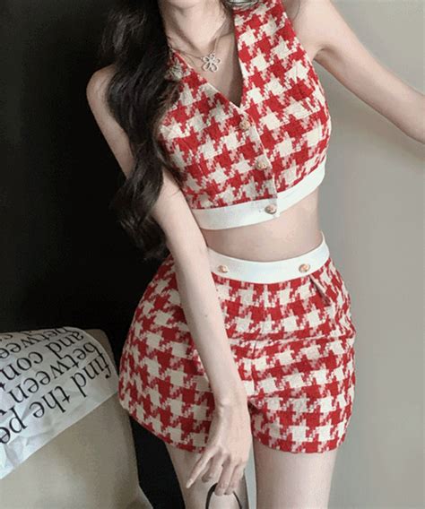 담비몰 빨간맛 뷔스티에 트위드set 트위드투피스세트 트위드조끼 트위드숏팬츠 핫팬츠 여름코디세트 휴양지룩 파티룩 여름휴가 바캉스 비치룩 로맨틱 데일리 하이틴룩