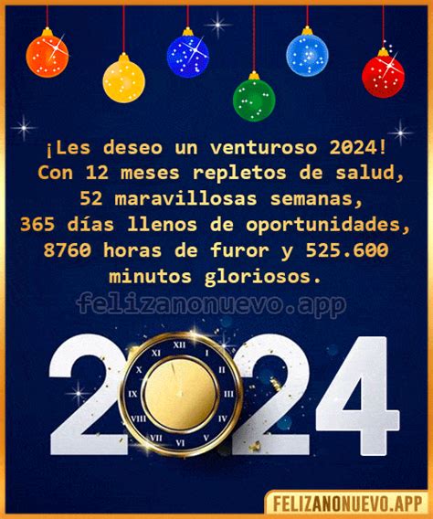 Feliz Año Nuevo 2024 GiFs Deseos de feliz año nuevo Feliz año