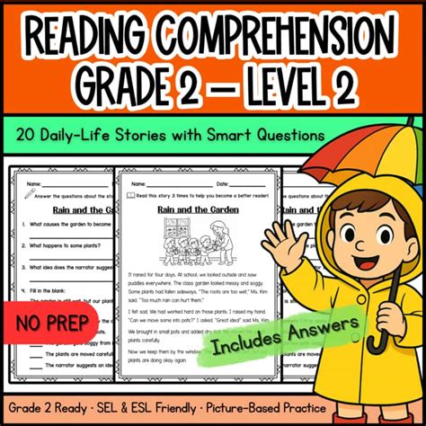 Reading Comprehension Grade 2 Level 2 Passages With Questions And Answer Key