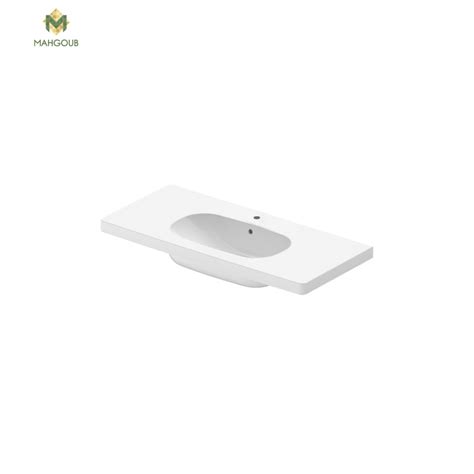 حوض لوحدة موبيليا ديورافيت دي كود ١٠٥ سم ابيض محجوب للسيراميك والبورسلين