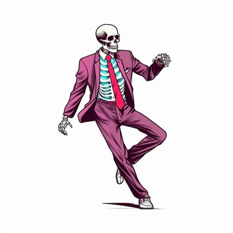 Premium Ai Image Arafed Skeleton Dressed In A Suit And Tie Dancing