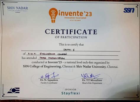 Rmkec Cse Ssn Symposium Invente23 Techevents Experience Sruthi Sivasankararaj