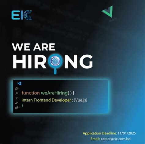 job post intern frontend developer vue js employment type full time
