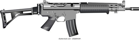 Belgian Indonesian Assault Rifle Semi Automatic Stock Vector Royalty Free 1582894549