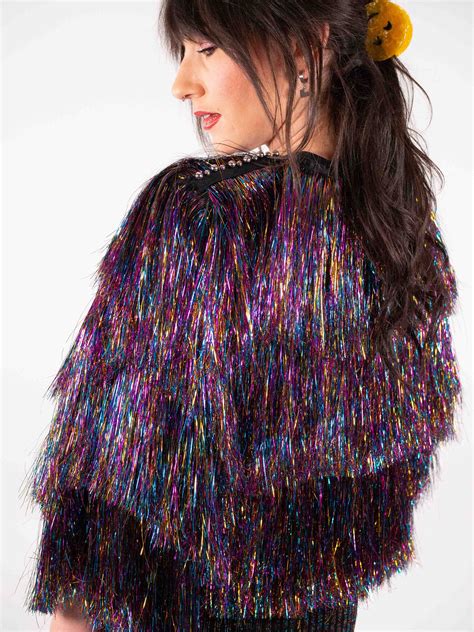 Tinsel Fringe Jacket Rainbow At Marcelo Mulkey Blog