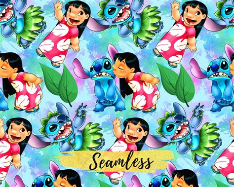 Lilo And Stitch Seamless Papers Stitch Digital Papers Birthday Gift Wrapping Papers Lilo And