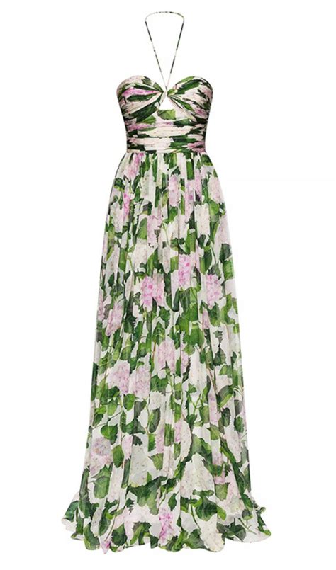 Floral Halterneck Maxi Dress In Green Oh Cici New Look Dresses Oh
