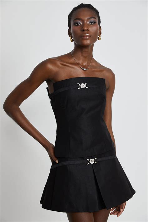 Margaux Black Top And Skirt Matching Set