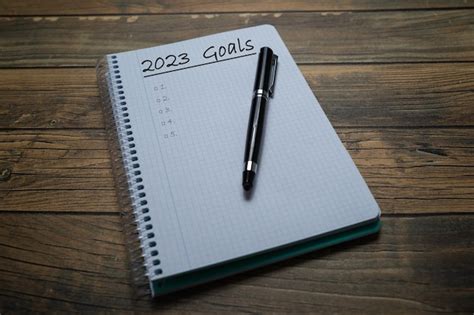 Premium Photo Notebook Sheet Written 2023 To Put The Resolutions And Objectives Of The Year