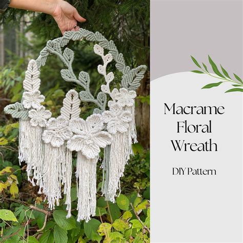 Diy Macrame Pattern Flower Wreath Written Pdf Set Of 5 Macrame Pdf Patterns Digital Download