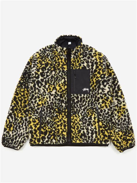 Stussy Sherpa Reversible Jacket W Yellow Leopard Goodhood