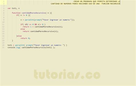 Recursividad Javascript Contador Recursivo De Numeros Pares Tutorias Co