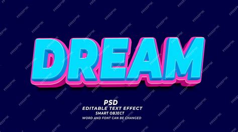 Premium Psd Dream 3d Editable Text Effect Photoshop Psd Style