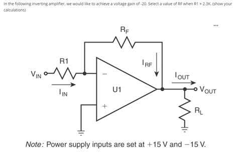 Solved In The Following Inverting Amplifier We Would Like