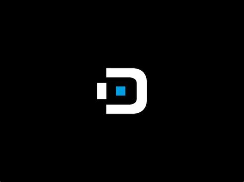 Logotipo En Blanco Y Negro Con La Letra D Sobre Fondo Negro Vector Premium