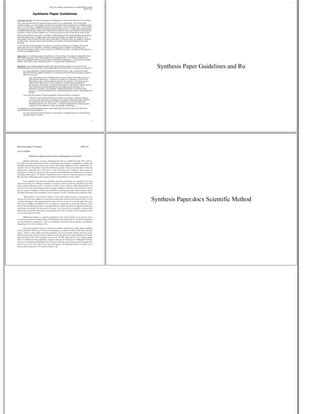 How To Write A Synthesis Paper PDF