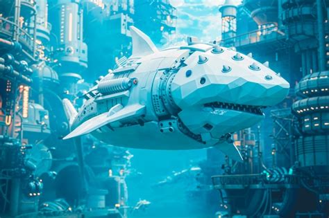 Futuristic Robot Shark Ai Generated Image