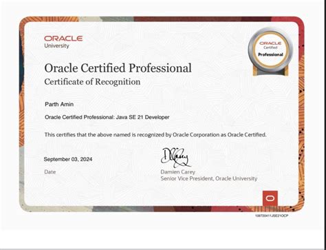 Parth Amin On Linkedin Java Oraclecertified Javase21