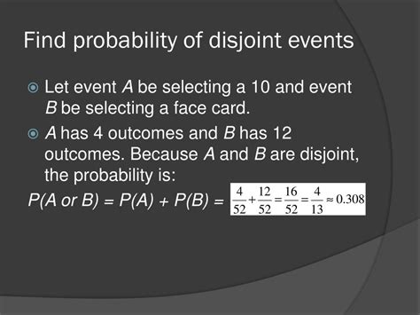 Ppt Probabilities Of Disjoint And Overlapping Events Powerpoint Presentation Id